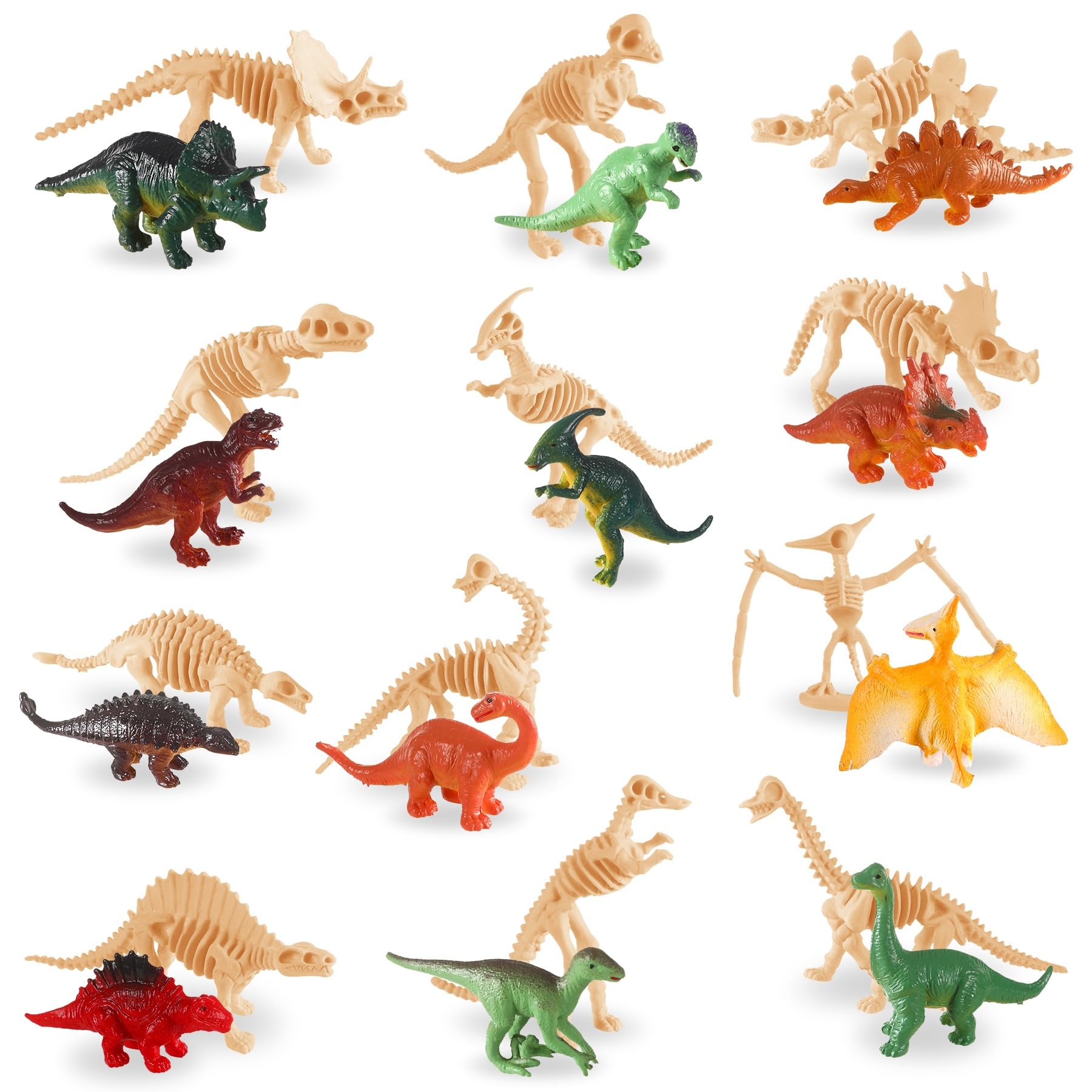 Snapklik.com : UPINS 24 Pcs Dinosaur Skeleton 3.5 Inch Assorted Figures ...