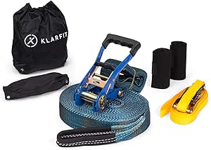 Klarfit Slackline Kit with Training Line, Includes Main & Auxiliary ...