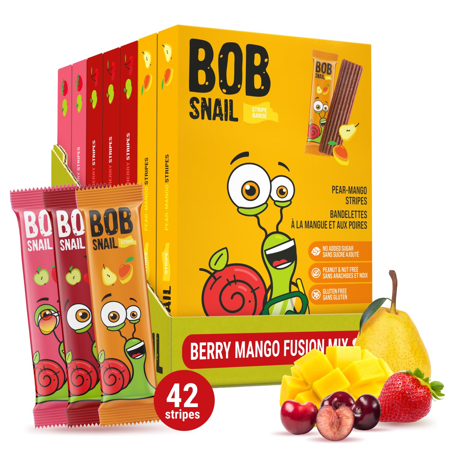 Bob Snail Fruit Leather Sweet & Sour Family Pack - Nut free Fruit ...