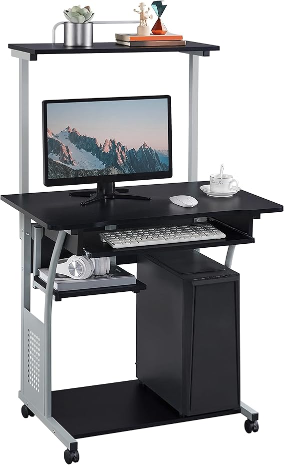Amazon.com: Topeakmart 3 Tier Computer Desk with Printer Shelf and ...