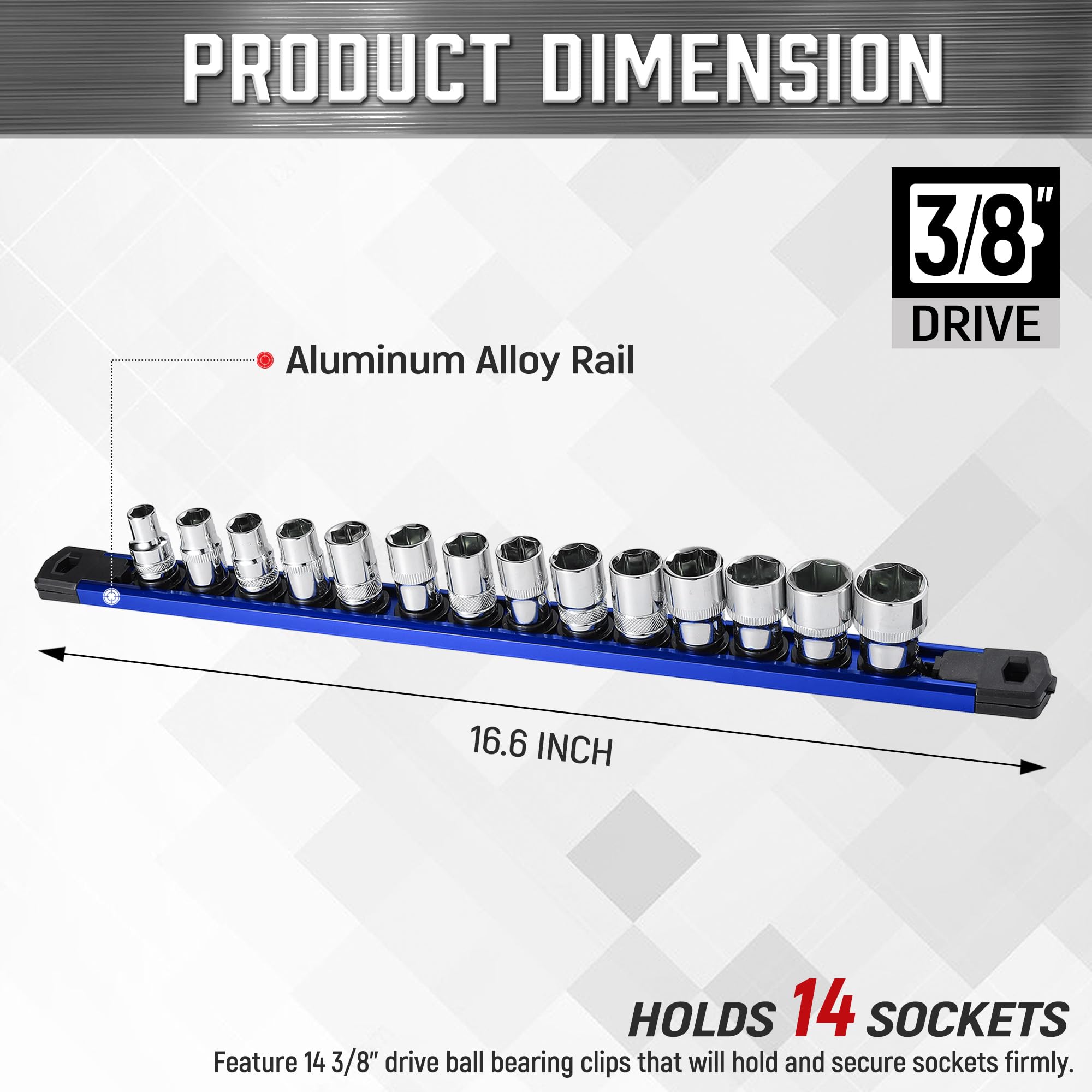 Snapklik.com : ALOANES 3/8-Inch Drive Magnetic Socket Organizer, Heavy ...