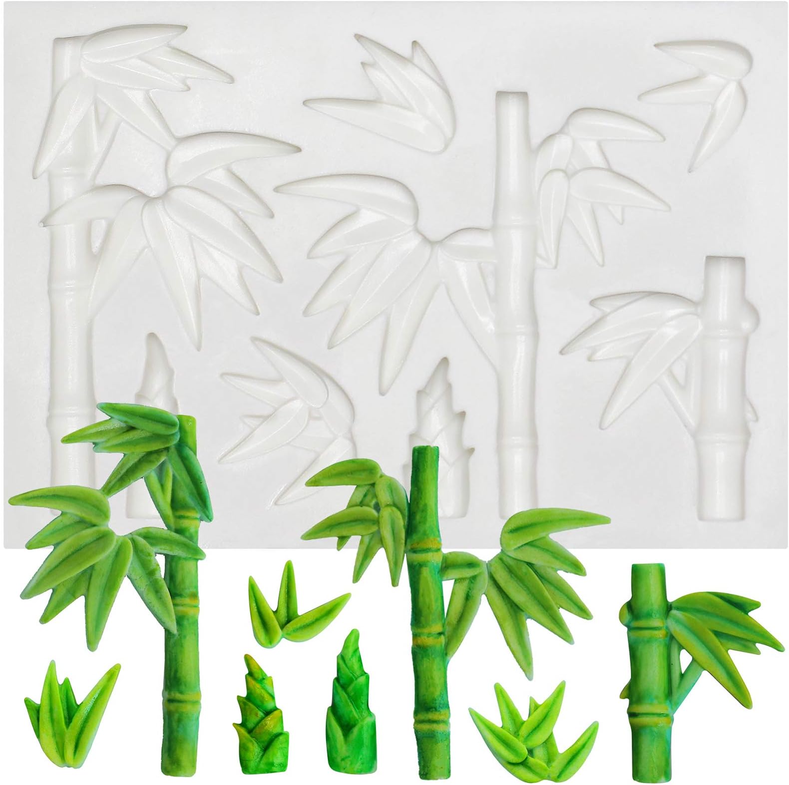 Amazon.com: Bamboo Cake Fondant Mold Bamboo Embossed Gum Paste Silicone ...