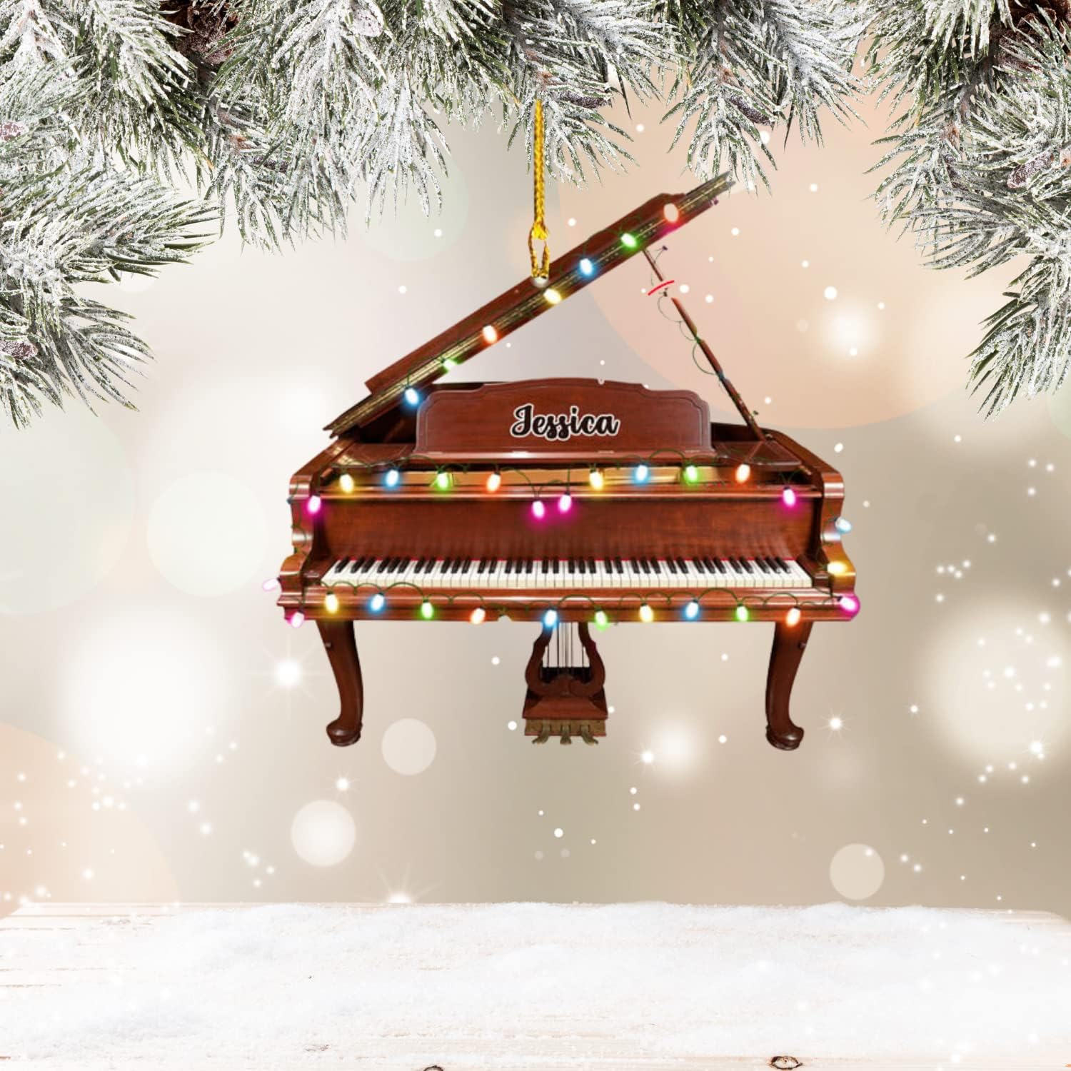 Amazon.com: Personalized Custom Piano Christmas Ornament 2025, Music ...