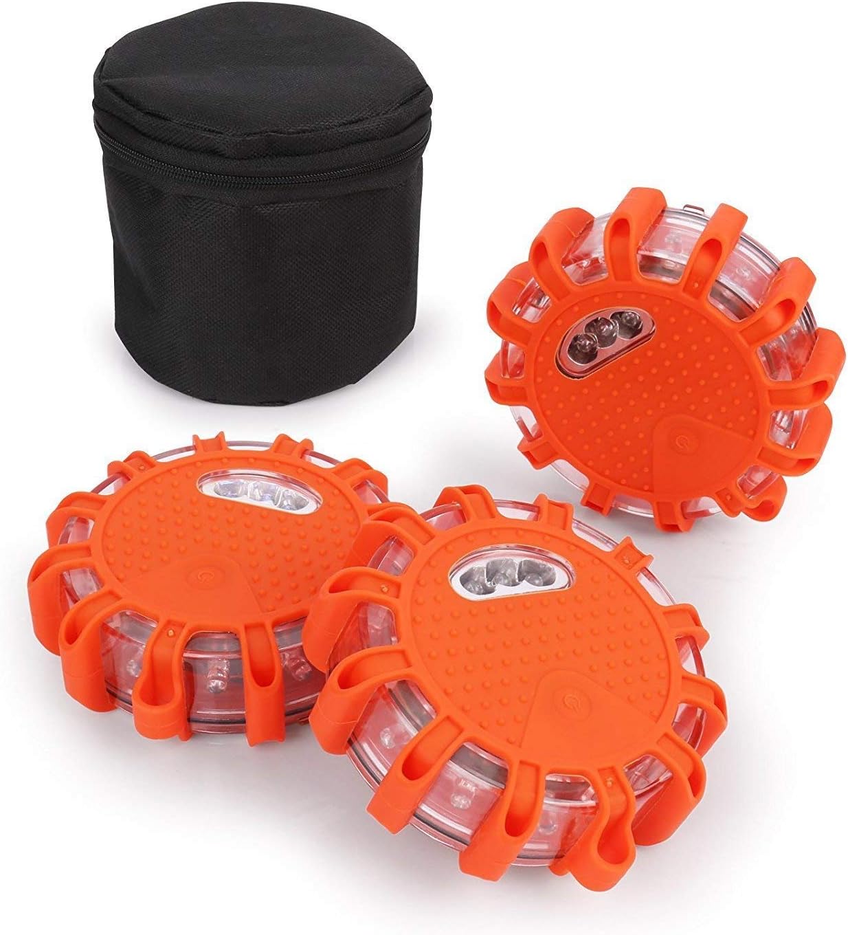 TLS USA LED Road Flares Emergency Disc Roadside Safety Light Flashing ...