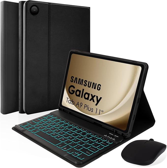 Amazon.com: LAMA 7 Colors Backlit Keyboard Case with Mouse for Samsung ...