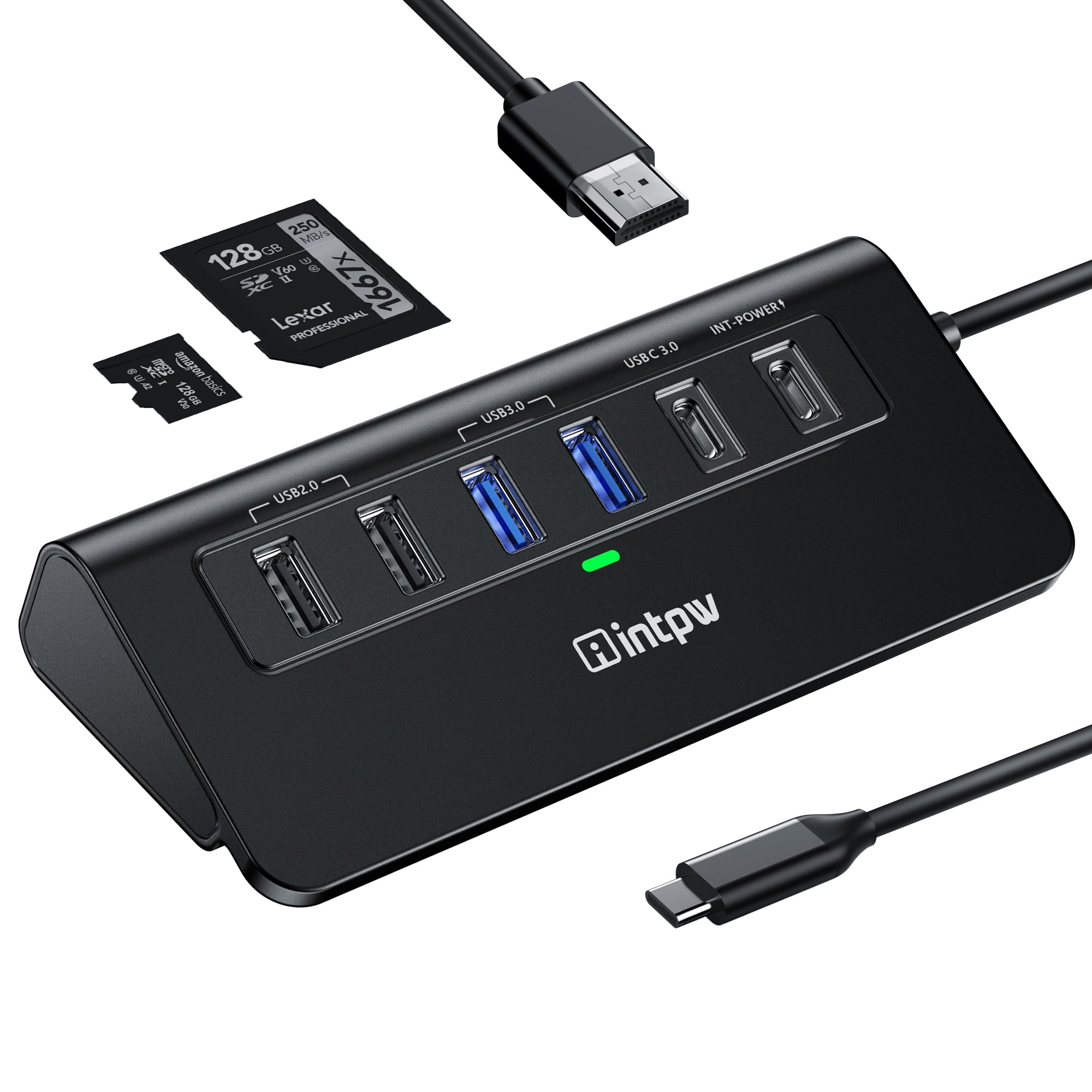 Amazon.com: USB C Hub, INTPW 9-in-1 USB C to HDMI Adapter with 4K HDMI ...