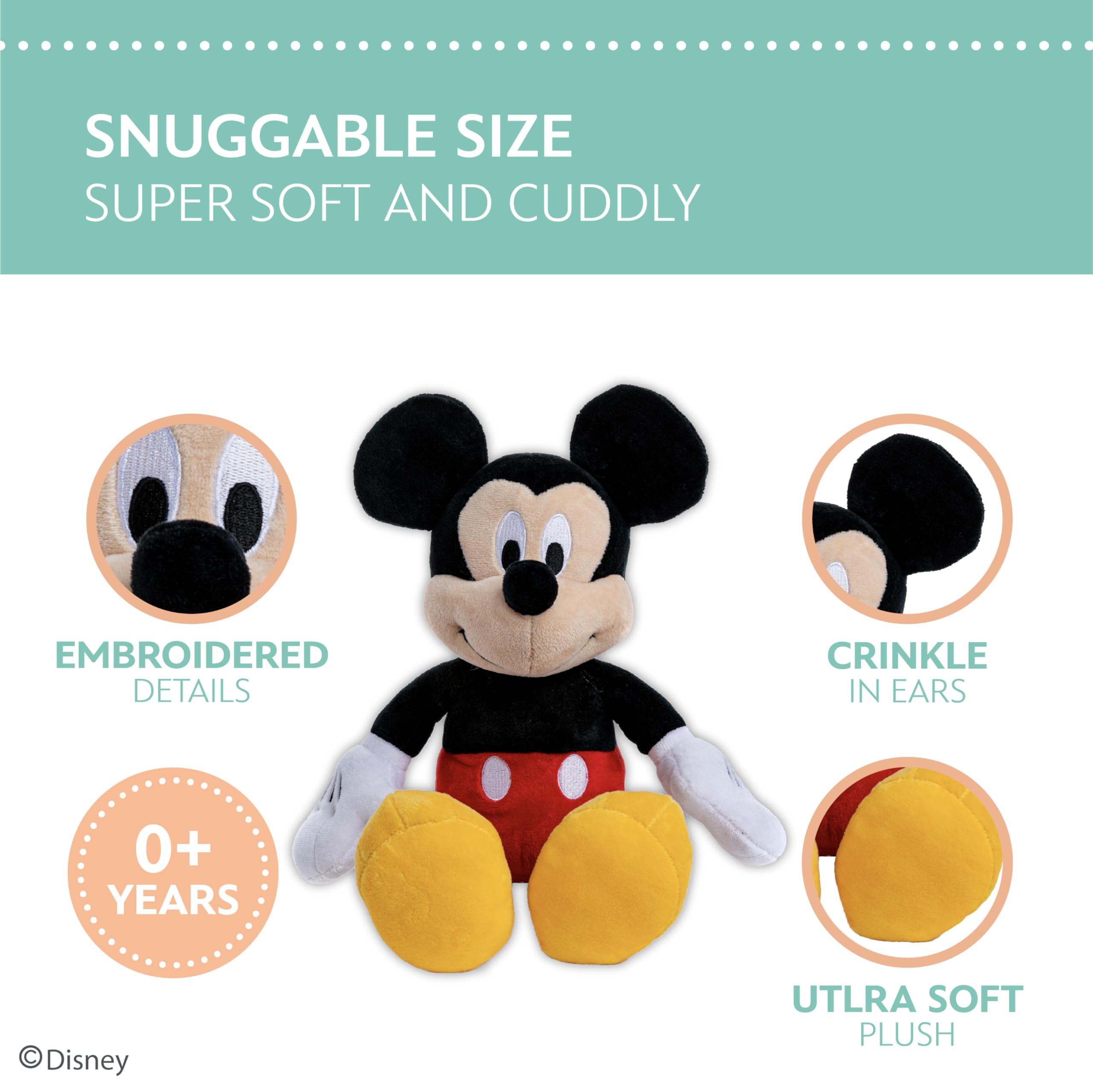 Snapklik.com : Disney Baby Mickey Mouse Stuffed Animal Plush Toy