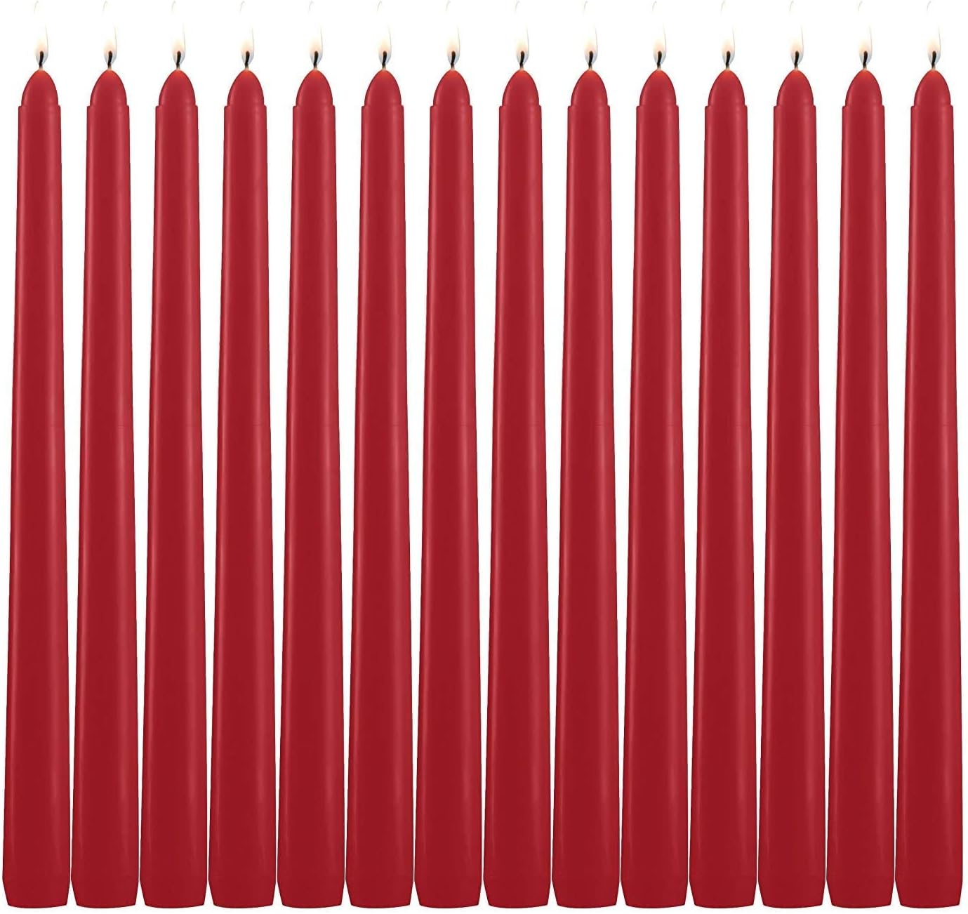 Amazon.com: HELLY 14 Pack Tall Red Taper Candles - 10 Inch Red Dripless ...