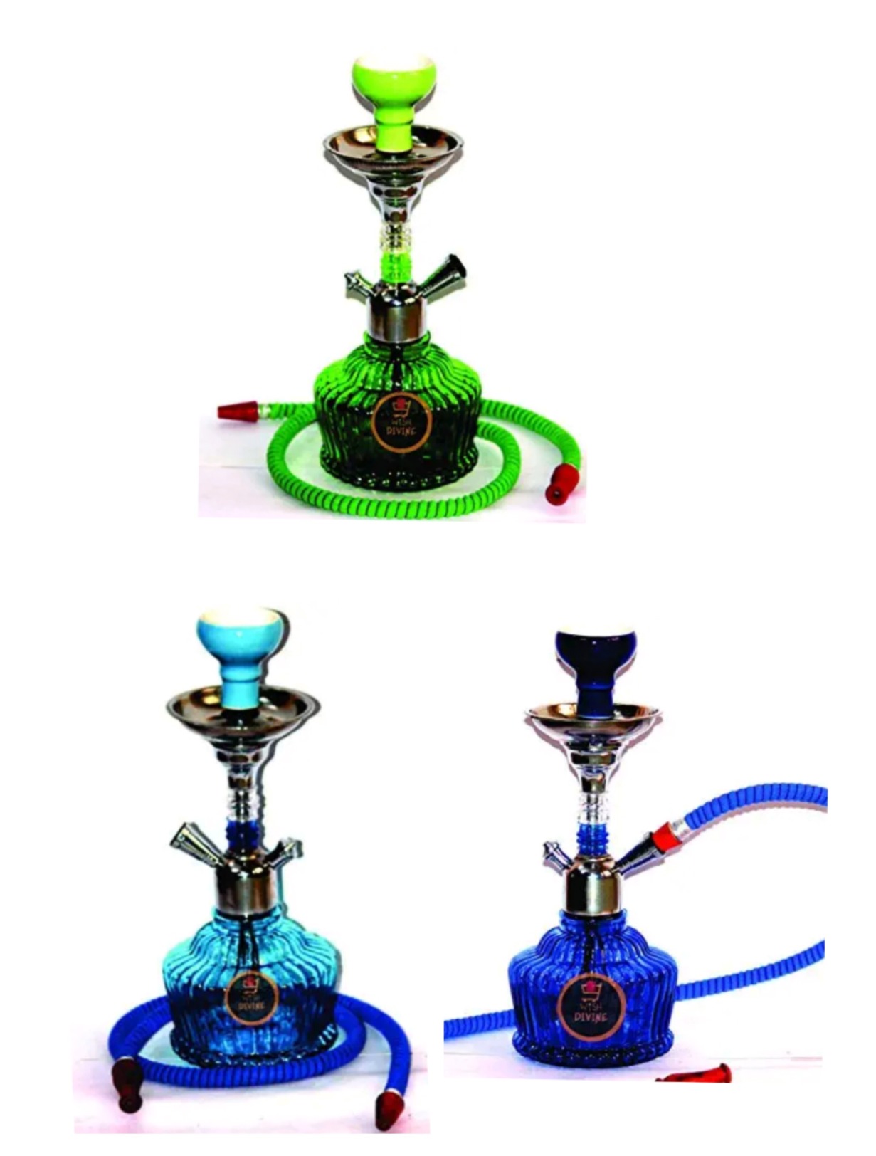 Wish Divine Hookah Pot Blue with Silver Stem (Height 16 Inches ...