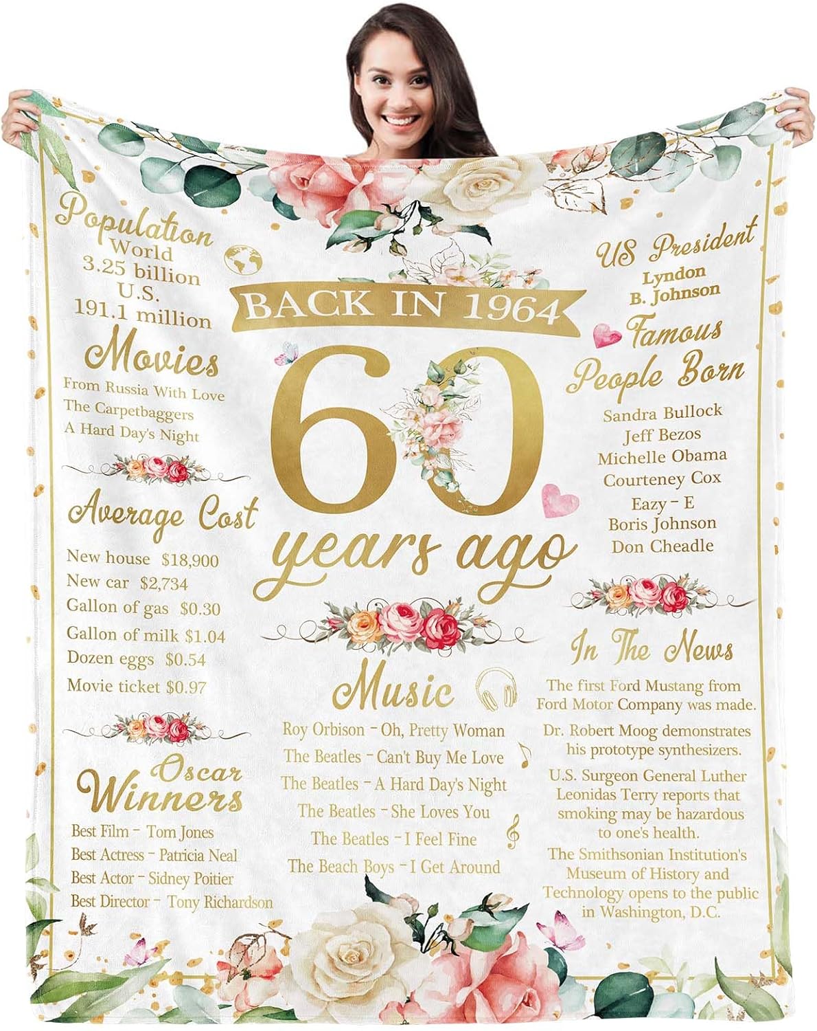 Amazon.com: Merry Carve 60th Birthday Blanket - 50" x 60", Ideal for ...
