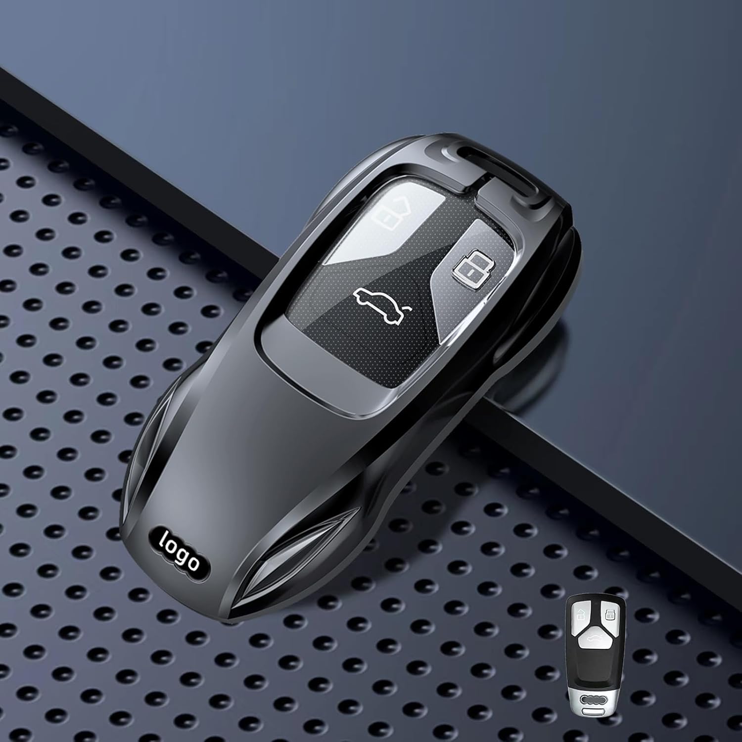 Amazon.com: IUIU for Audi Key Fob Cover Metal Black, Key Case ...