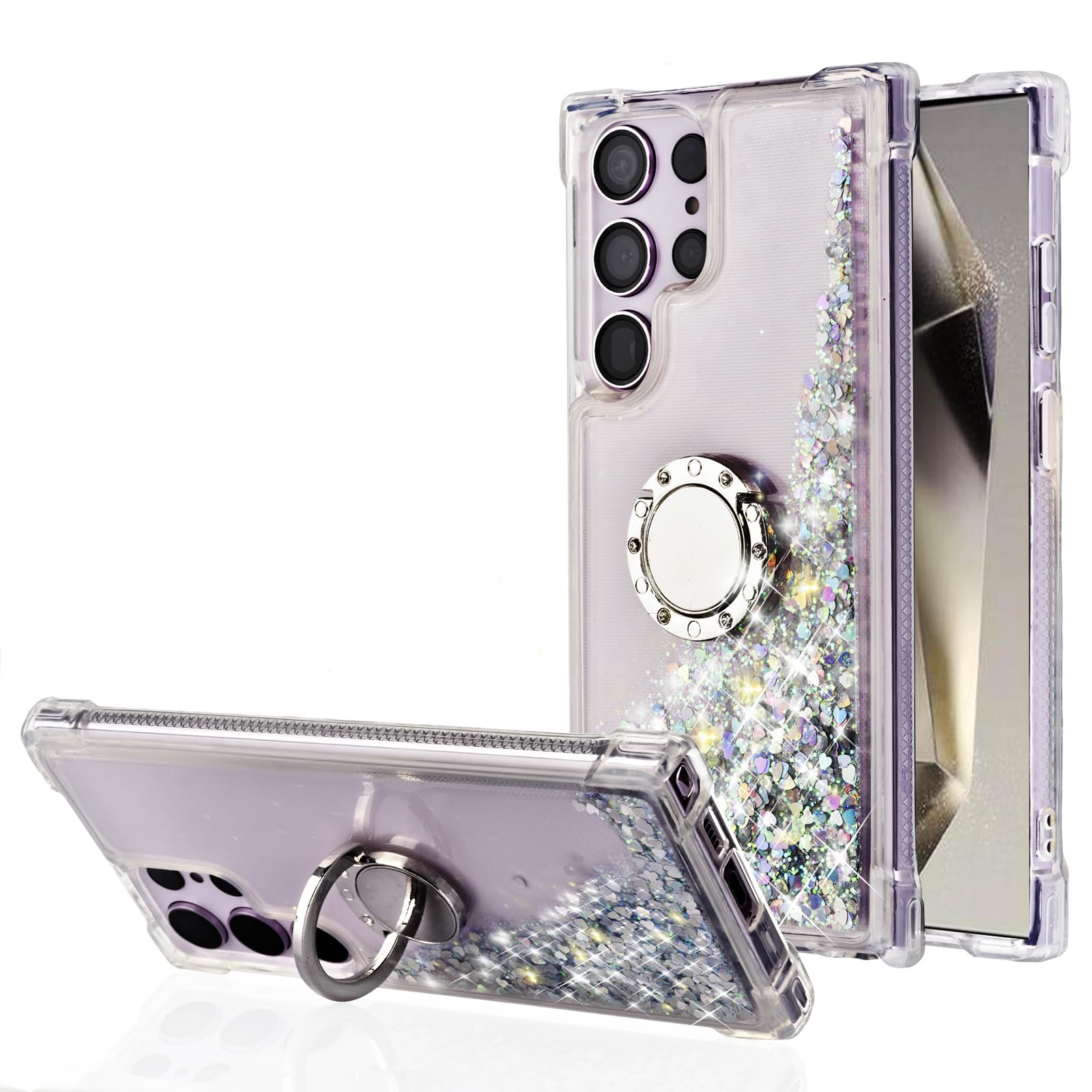 Amazon.com: WORLDMOM for Galaxy S24 Ultra Case,Bling Moving Liquid Floating Sparkle Colorful ...