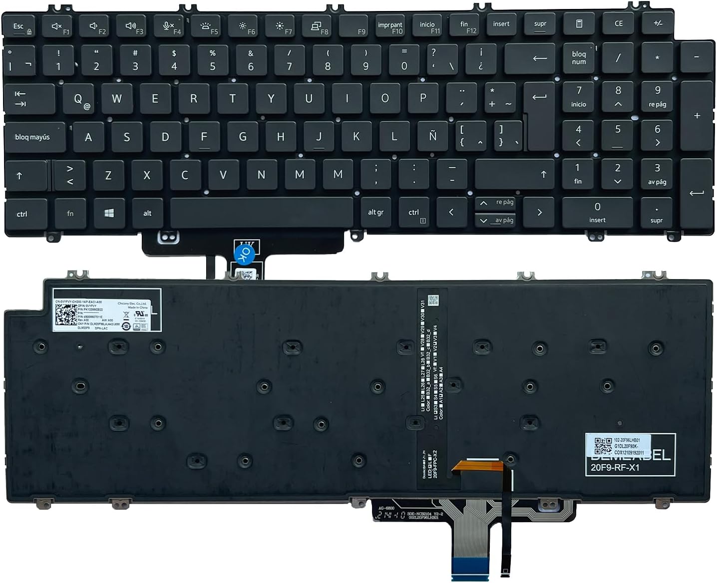 XINDIKBHUB Teclado de portátil para DELL Latitude 5520 5521 5529 5530 ...