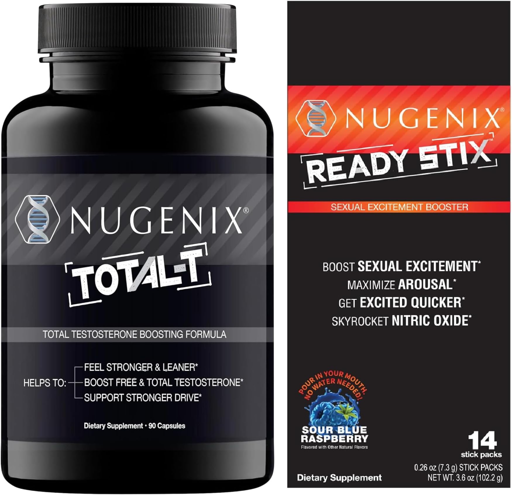 Amazon.com: Nugenix Ready Stix Nitric Oxide Booster and Total-T ...