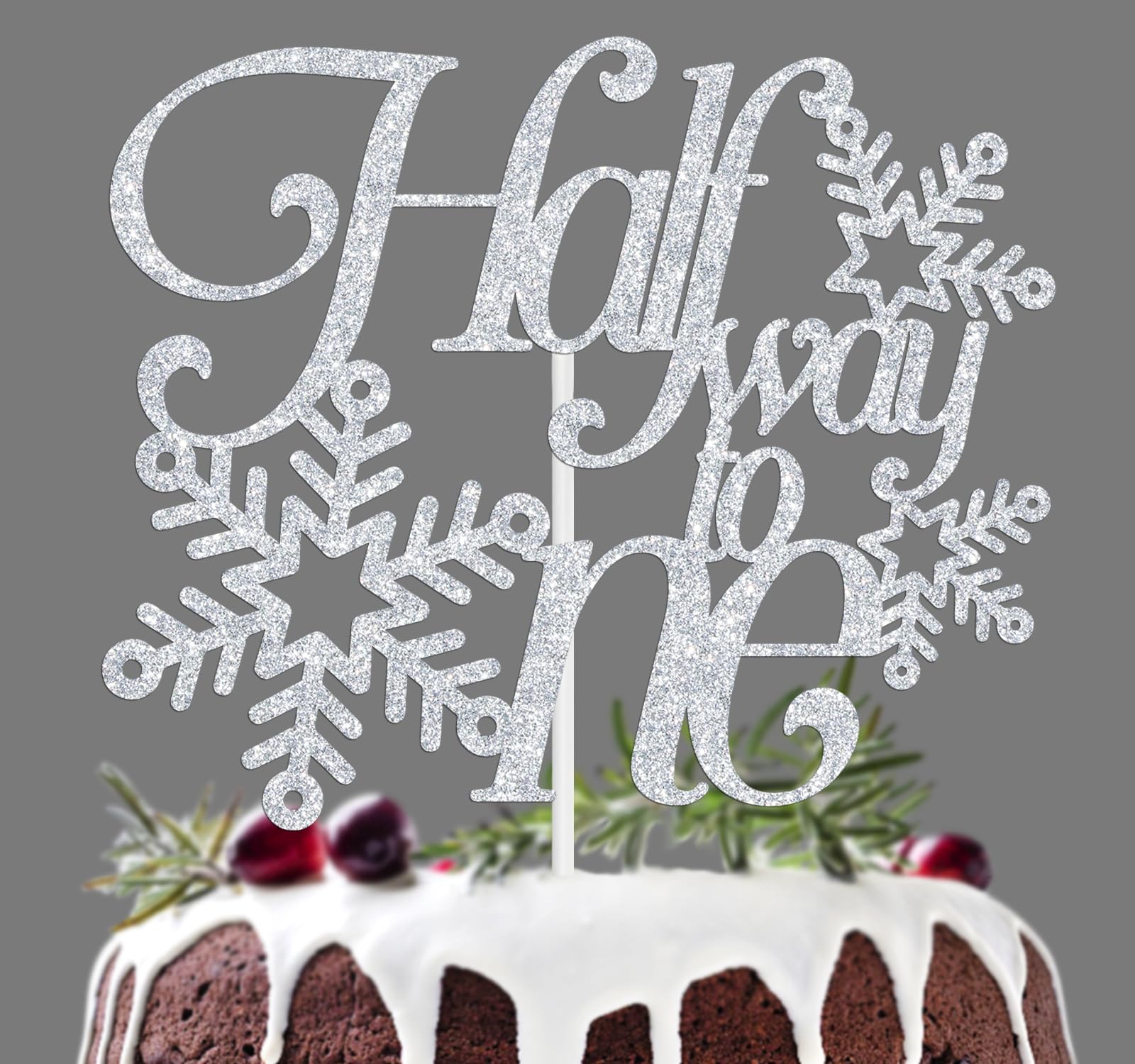 Amazon.com: Snowflake Half Way to One Cake Topper, Winter 1/2 Way to ...