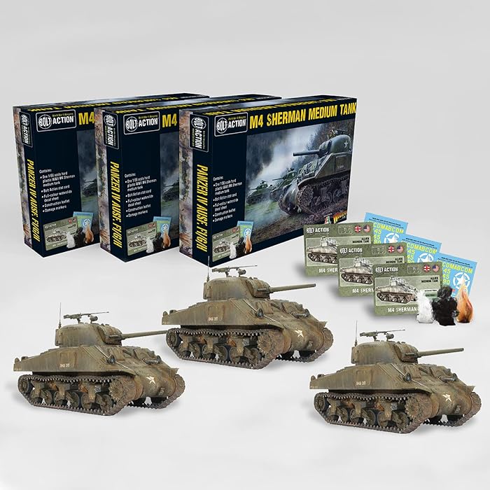 Buy Bolt Action Tank War - Warlord Games M4 Sherman (75) 3 Pack Platoon ...