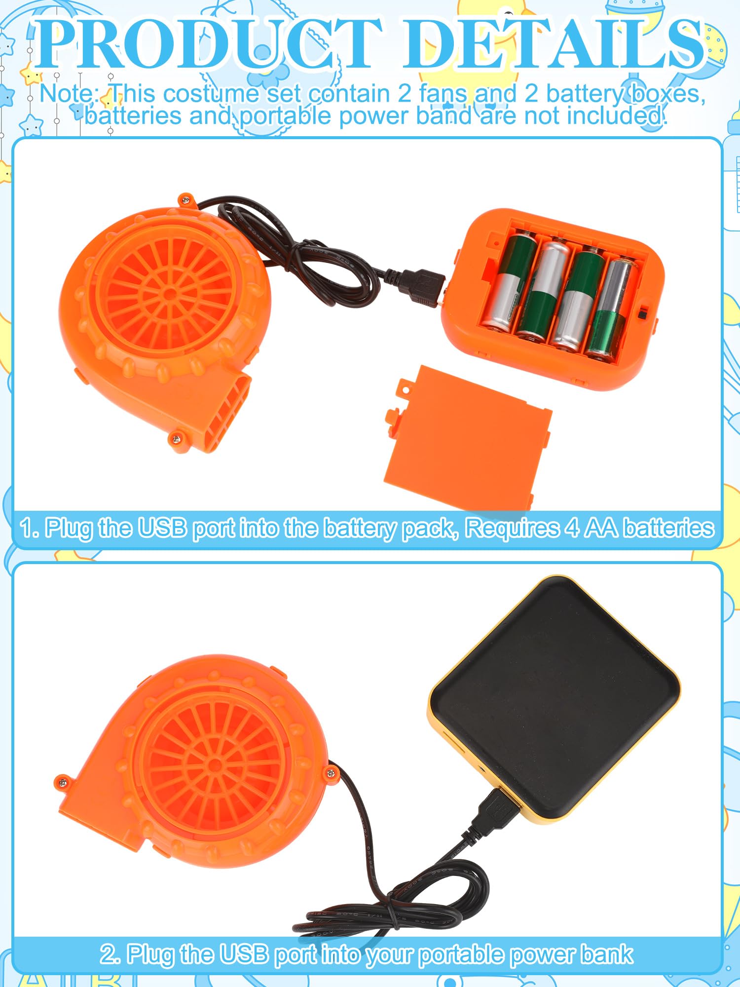 Poen 2 Pcs Giant Inflatable Baby Costume 96 Inch Baby Blow up Adult ...