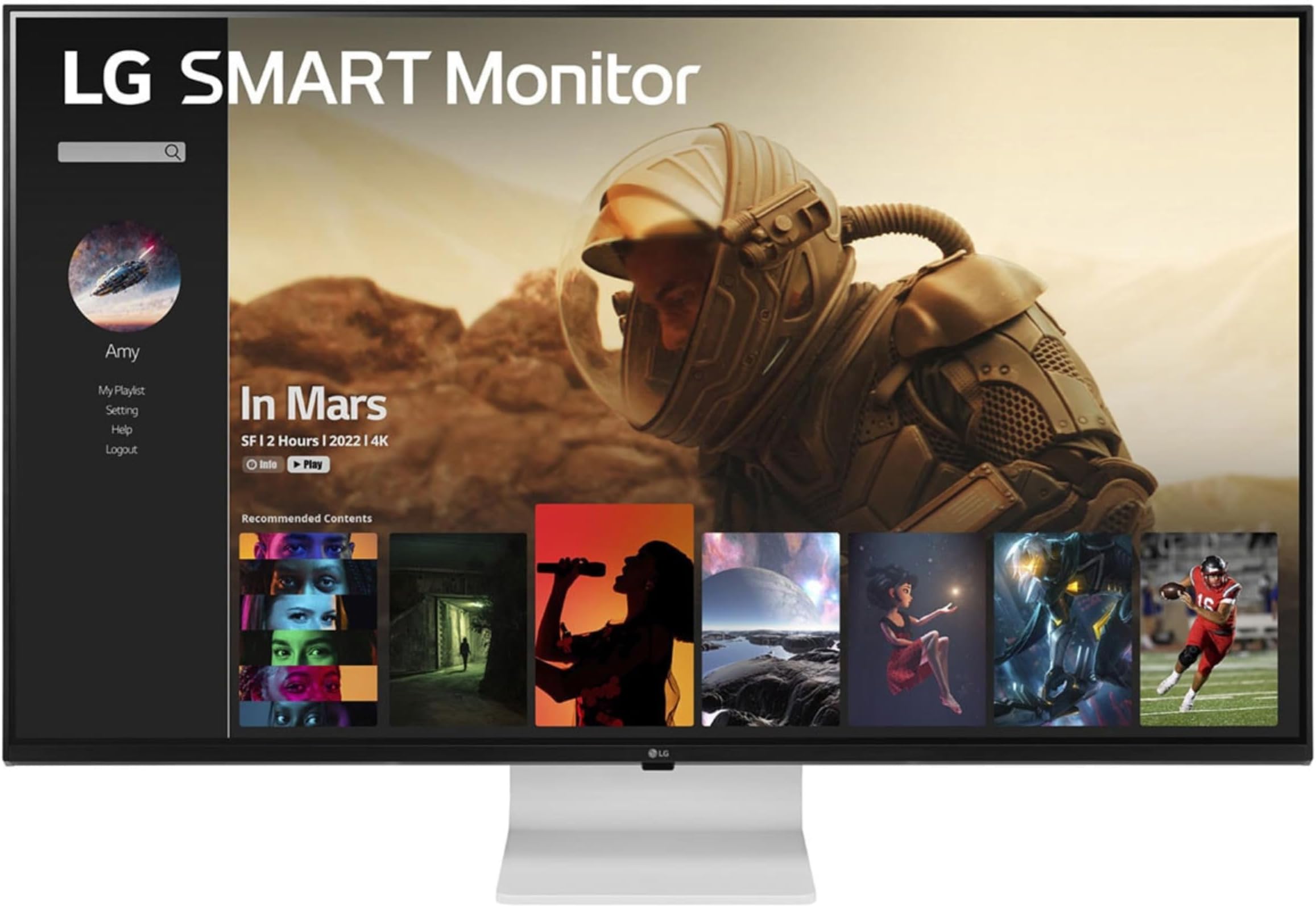 LG 43SQ700S 43 inch Smart Monitor with 4K UHD IPS Display, webOS, Slim ...