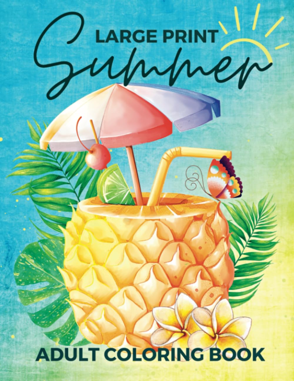 Amazon.com: Large Print Summer Adult Coloring Book: 50 Easy and Simple ...