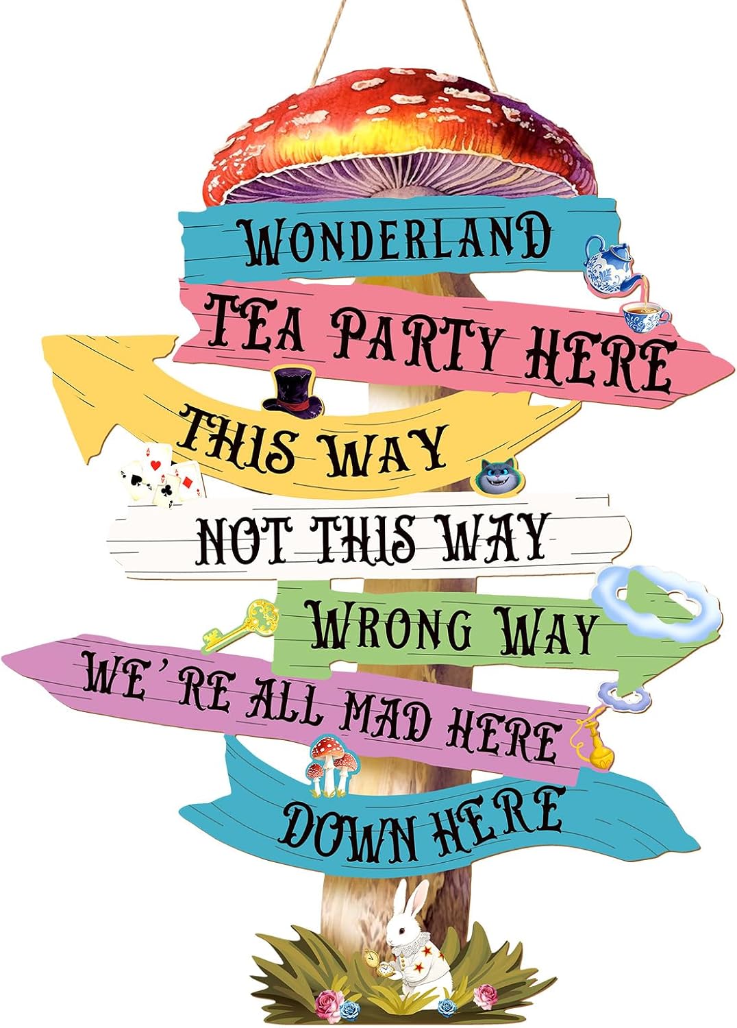 Amazon.com: KOYILTD Alice in Wonderland Party Decoration Welcome to ...
