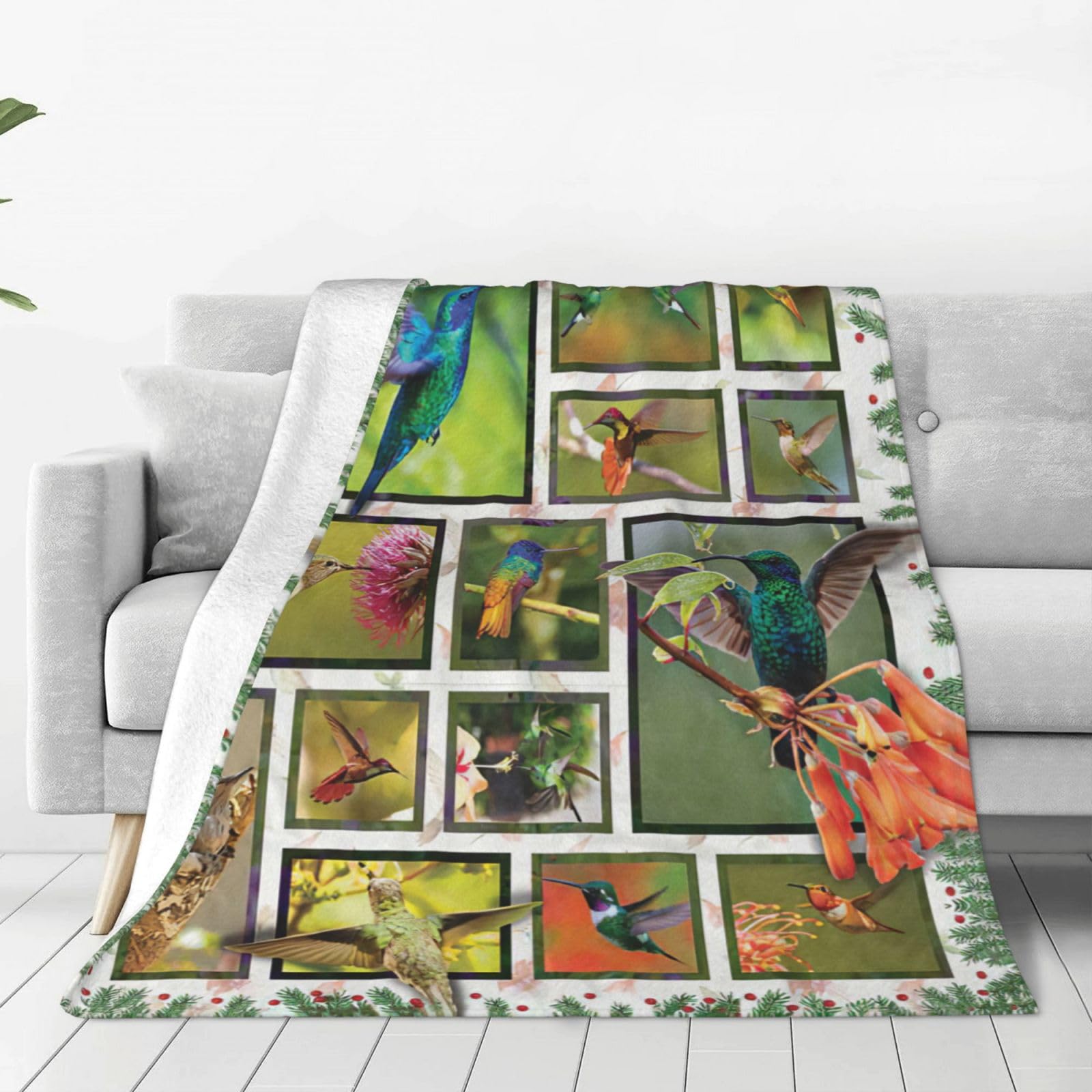 Amazon.com: Hummingbirds Print Blanket and Throws Bird Throw Blankets ...