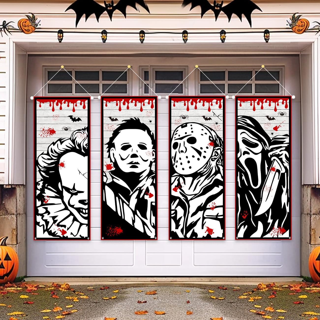 Amazon.com: Horror Movie Character Halloween Decoration, Set of 4 Large ...