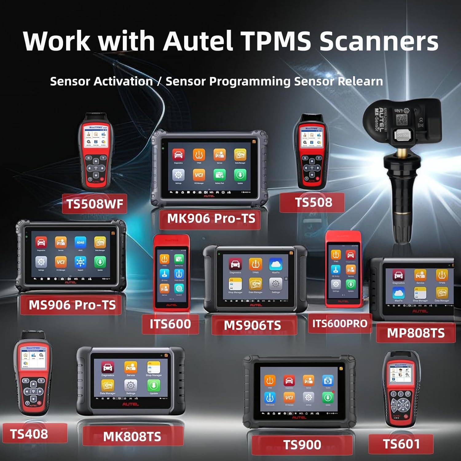 Autel MaxiTPMS Sensor MX 20pcs Dual Frecuencia 315433MHz vástago de ...