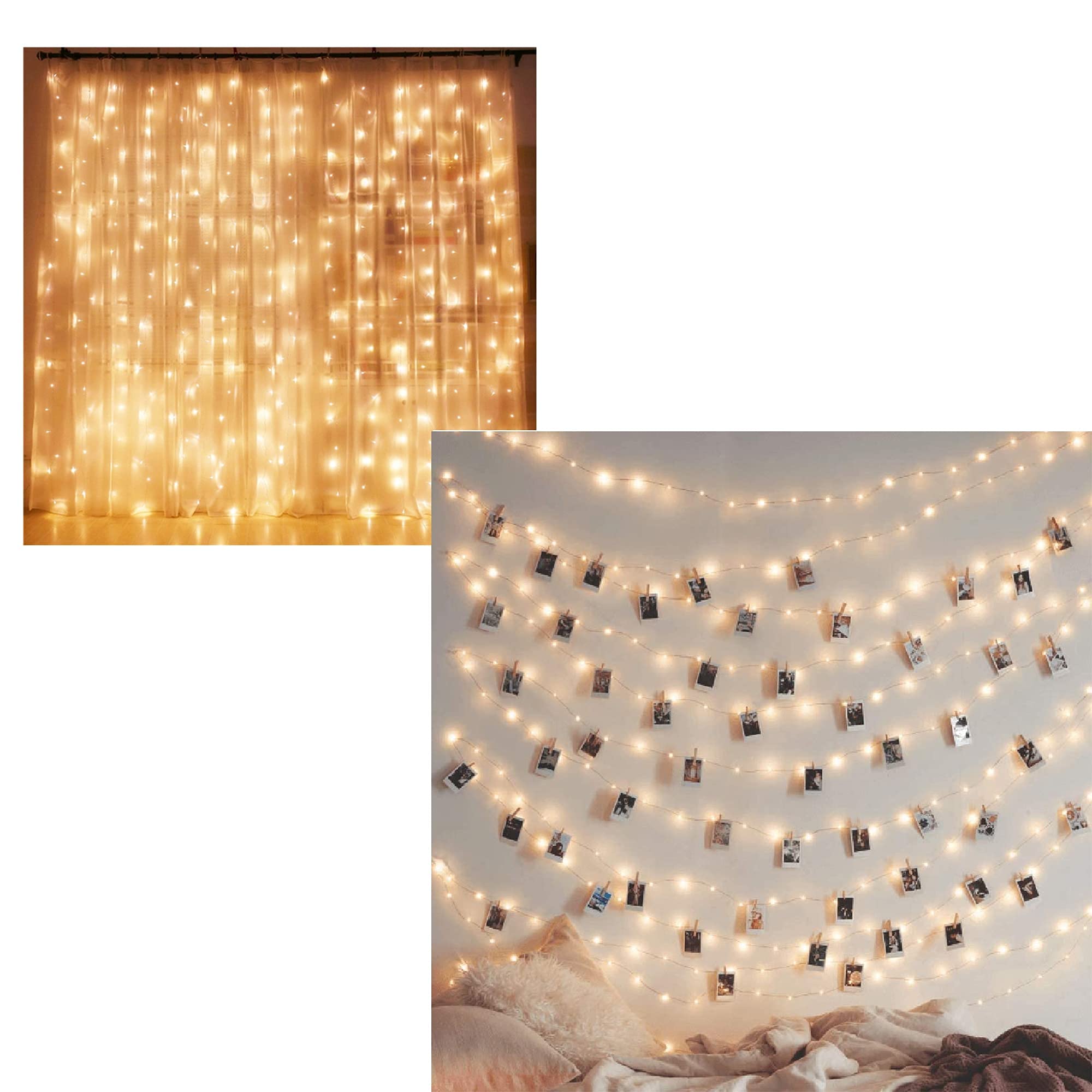 Amazon.com: Twinkle Star 300 LED Curtain Lights | 200 LED 66ft Fairy ...