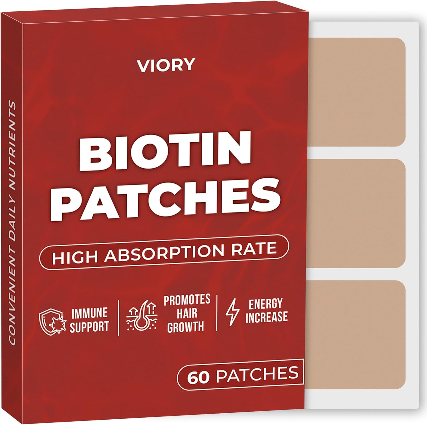 Amazon.com: VIORY Biotin Patches (Pack of 60) - 100% Natural Patch for ...