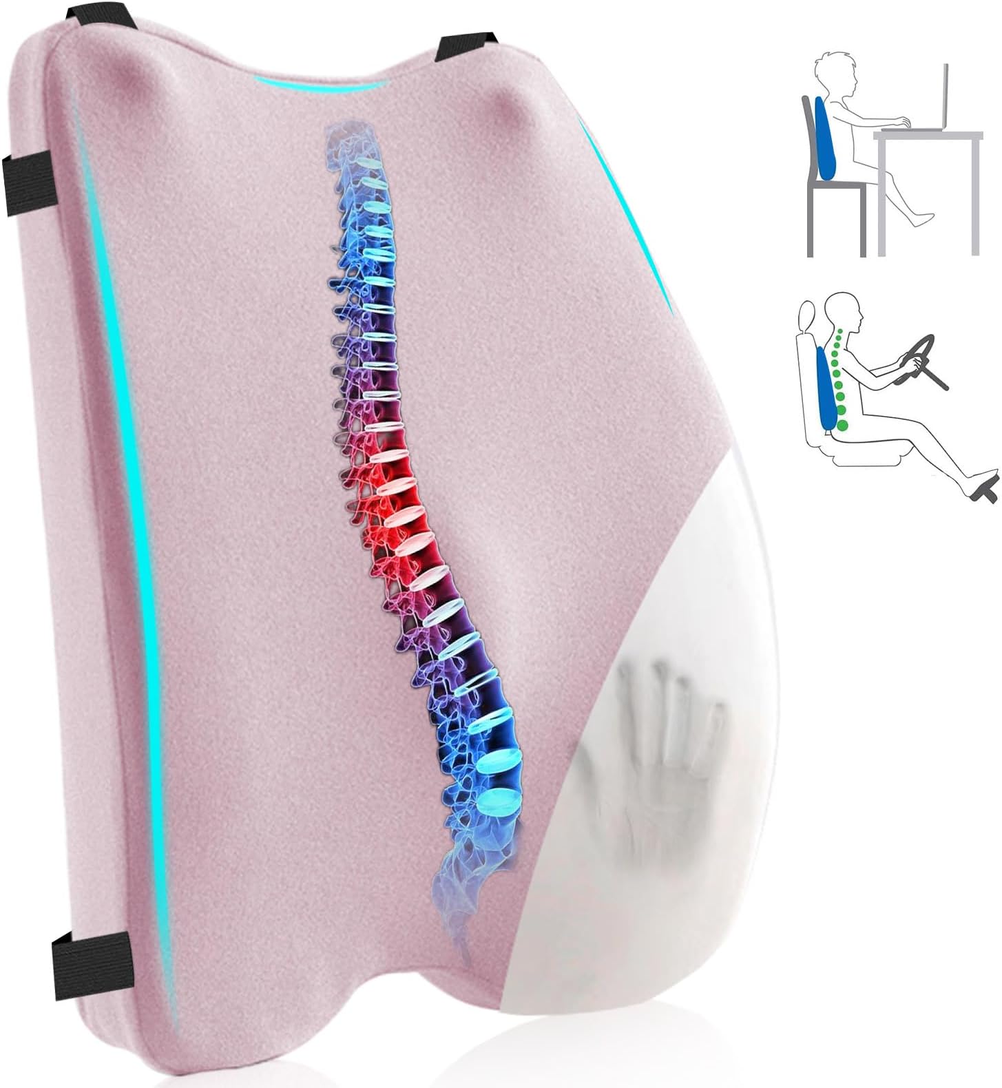 Amazon.com: BSZXD Adjustable Lumbar Support Pillow for Office Chair ...