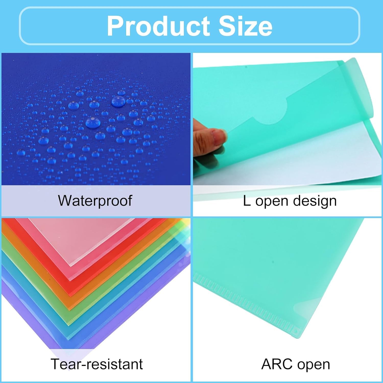 Snapklik.com : 24 Pack Plastic File Folder, Clear Document Folders ...