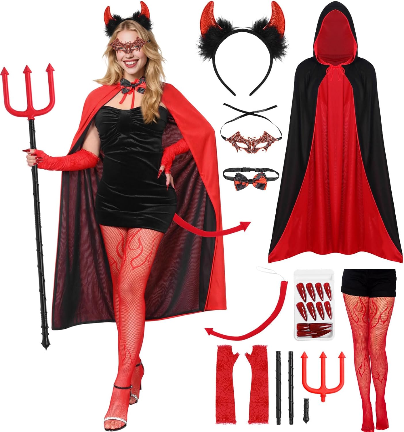 Maryparty Devil Costume Women Halloween Costumes Adult Red Demon ...