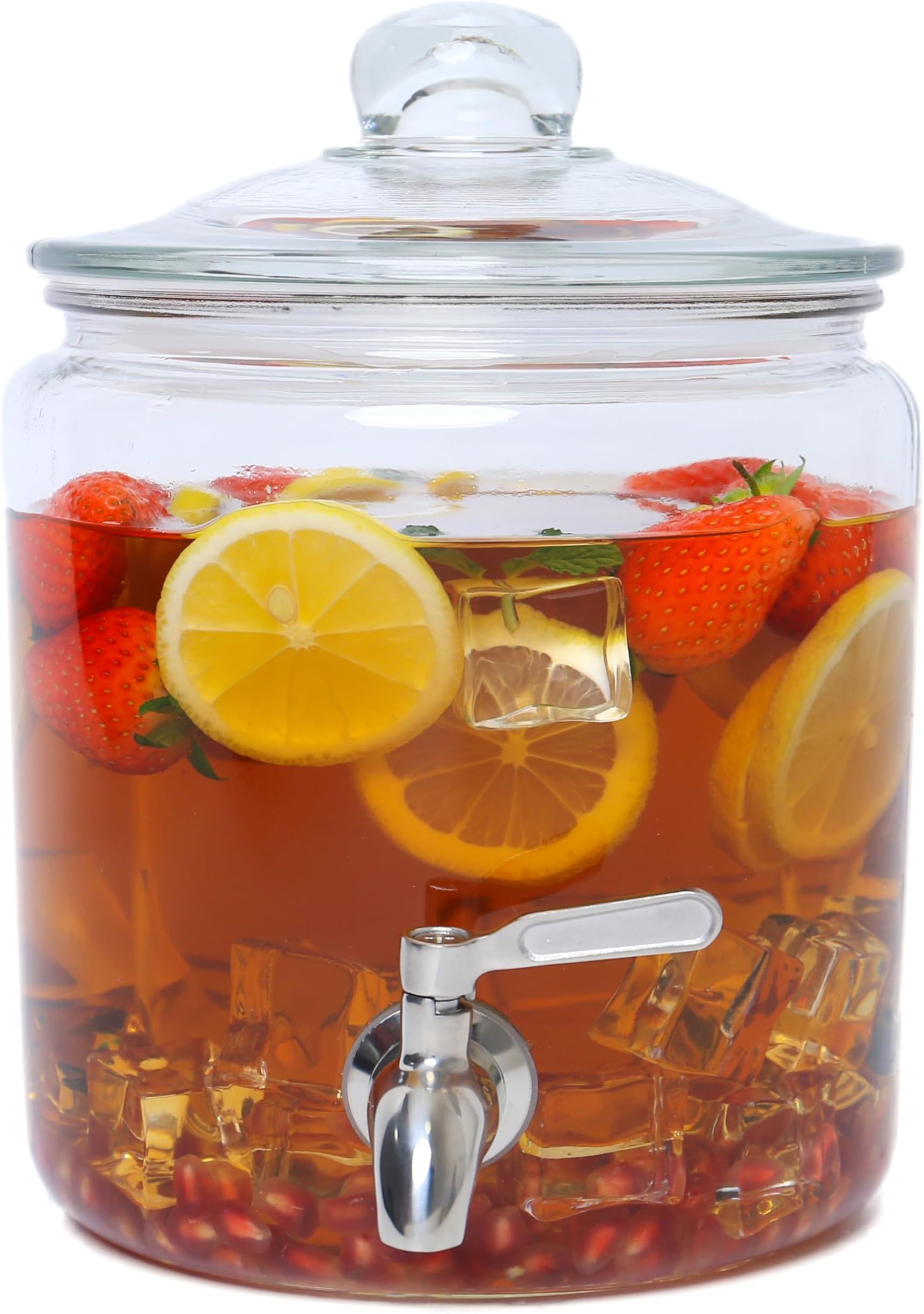 Amazon.com | Glass Drink Dispenser for Parties with Spout - 1 Gallon ...