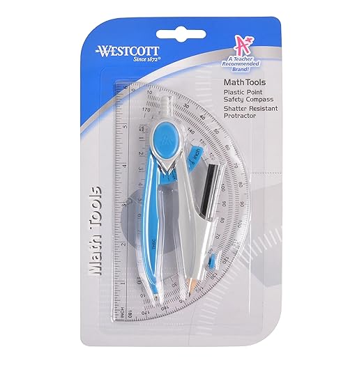 Amazon.com: Westcott Compass and Protractor Math and Geometry Set ...