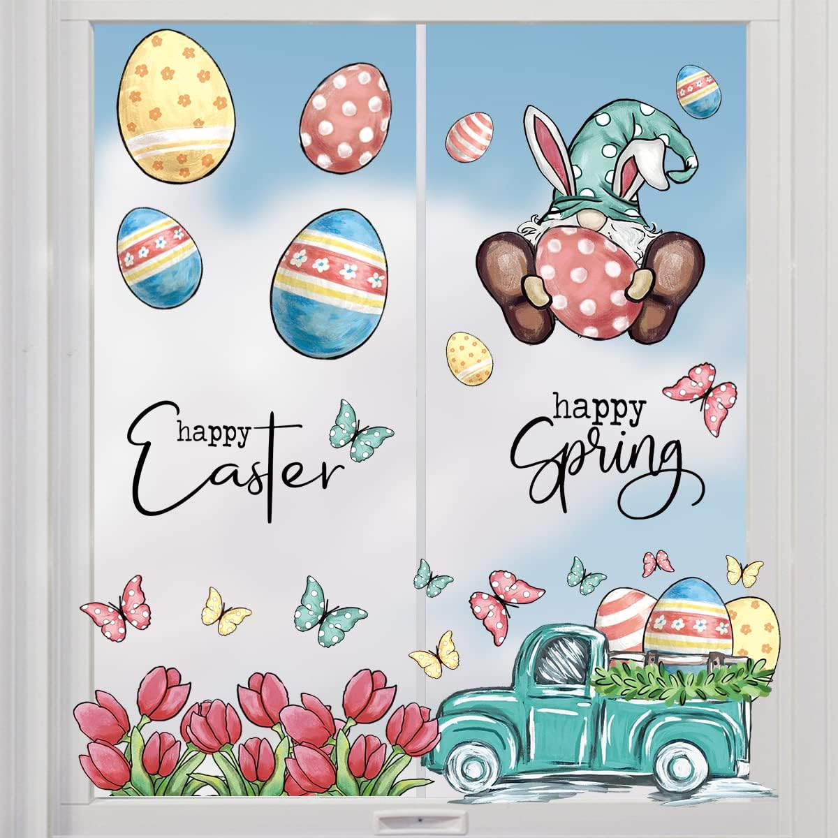 Amazon.com: 120pcs Easter Window Clings Stickers for Home Decoration ...