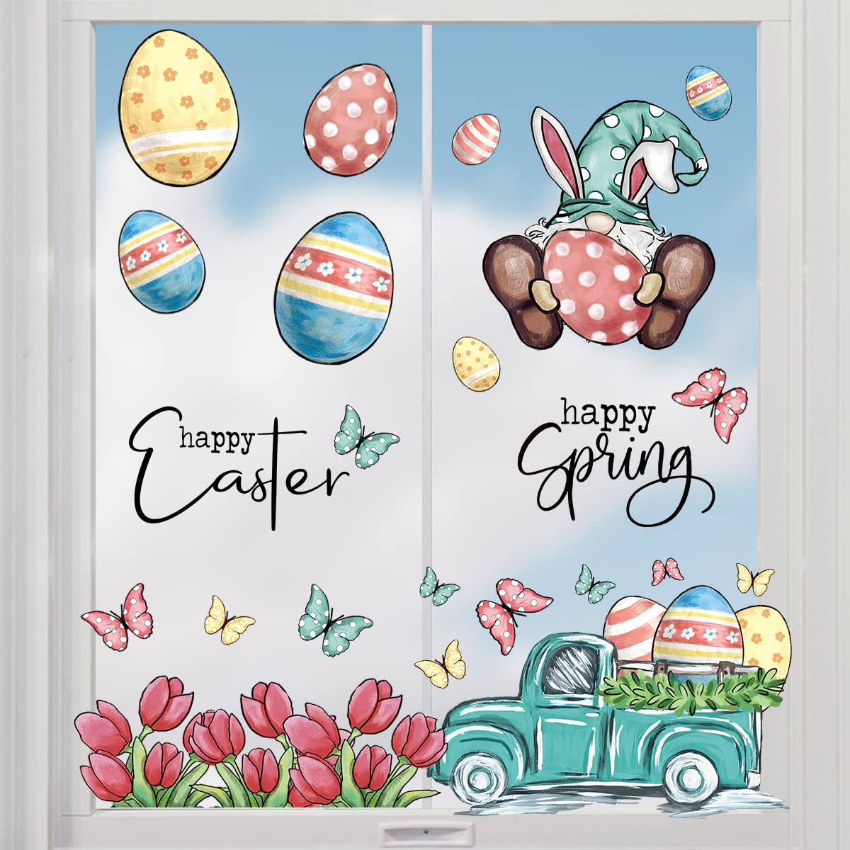 Amazon.com: Horaldaily 25 PCS Easter Window Cling Sticker, Happy Easter ...