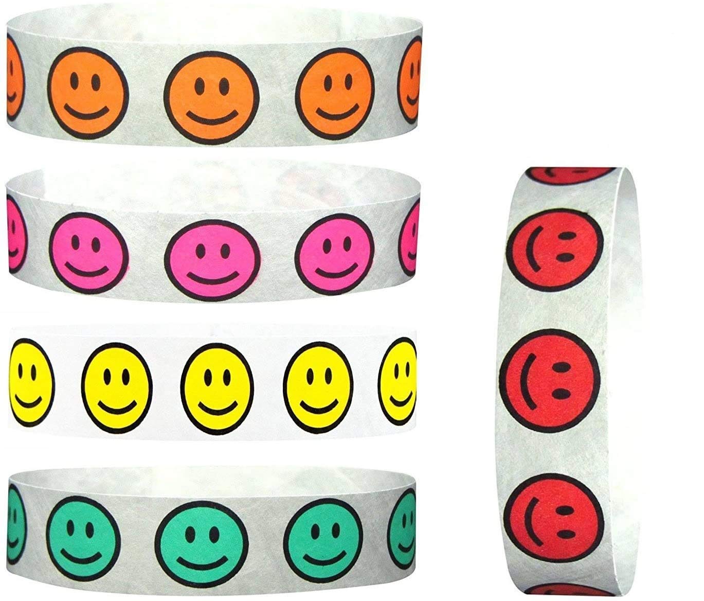 Tyvek Wristbands – Goldistock Happy Smiley Face 5,000 Count Variety ...