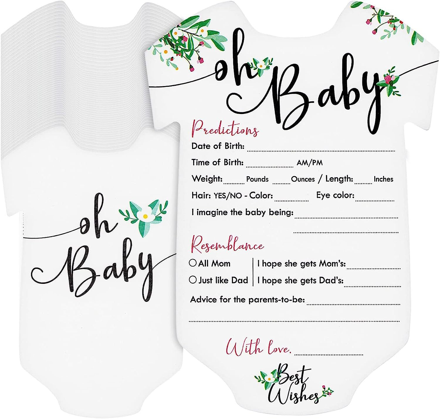 Buy MAIGO20pcs Baby Prediction Cards - Baby Shower Prediction Cards ...