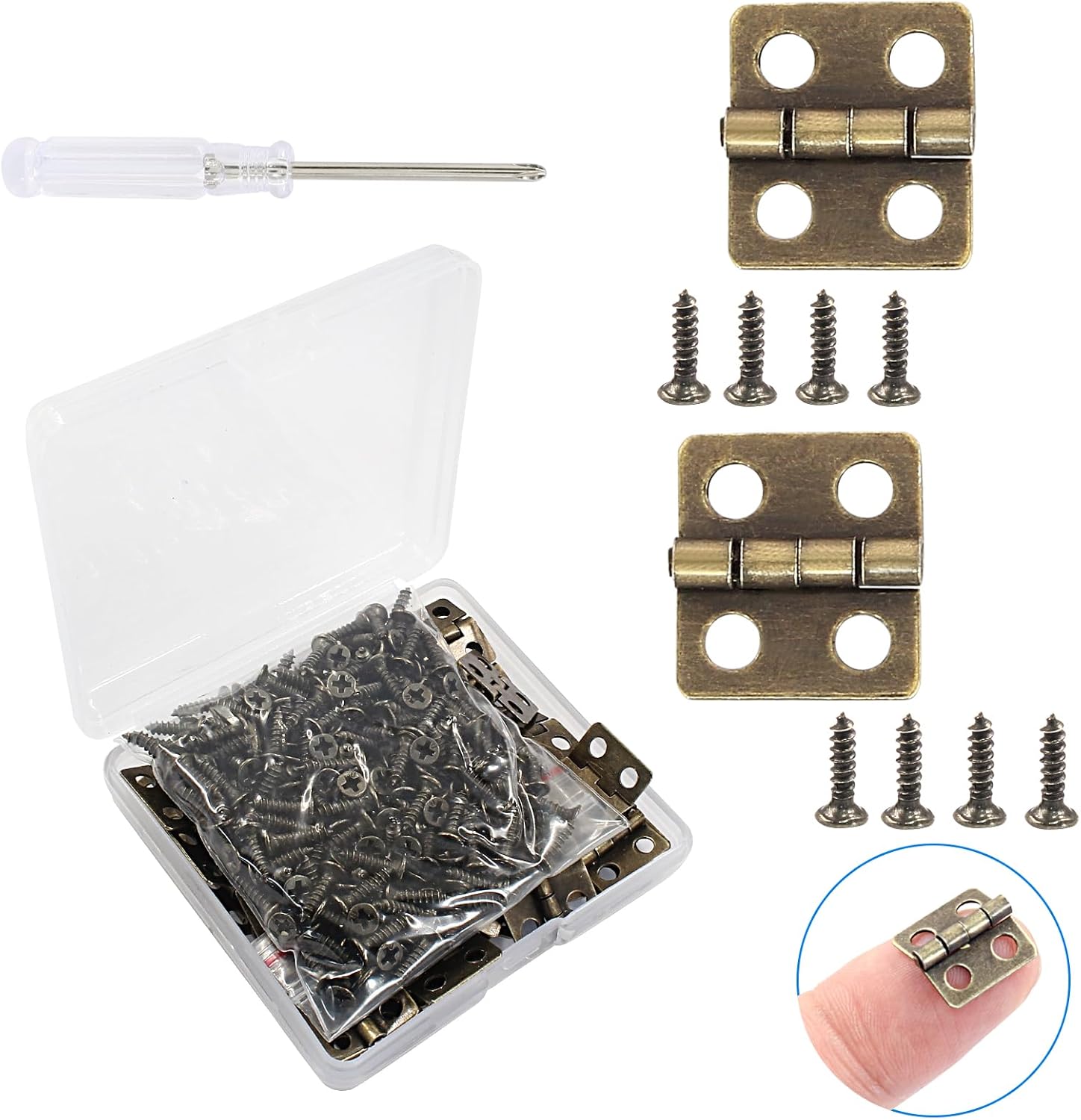 Biaungdo 60 Pcs Metal Mini Hinges, 180 Degree Rotation Miniature ...