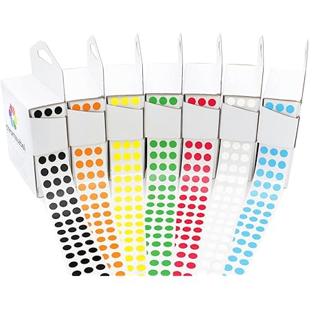 Amazon.com : ChromaLabel 1/4 inch Fluorescent Color-Code Dot Label Kit ...
