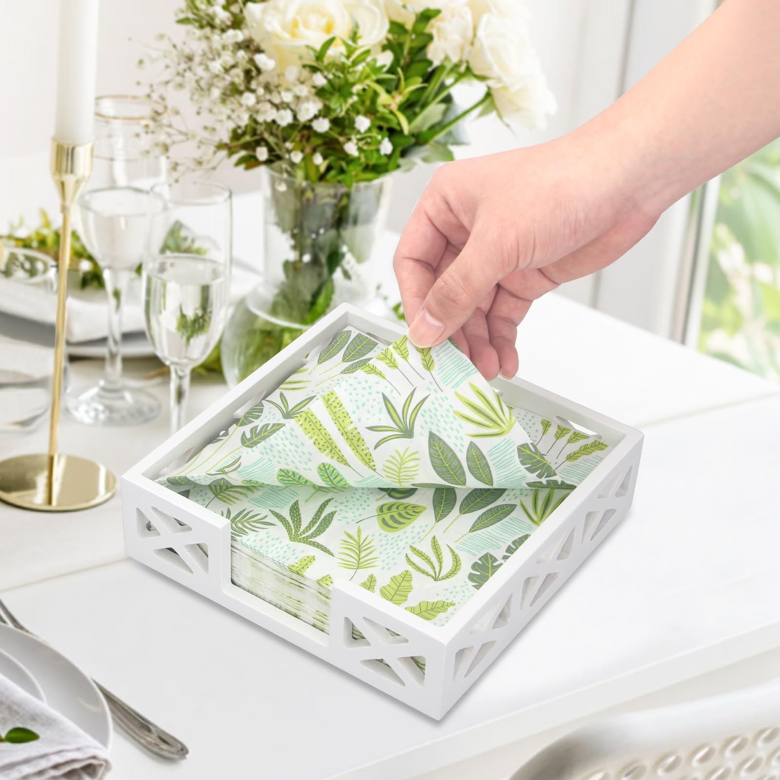 Snapklik.com : Flat Wooden Napkin Holder For Table Kitchen Decor ...