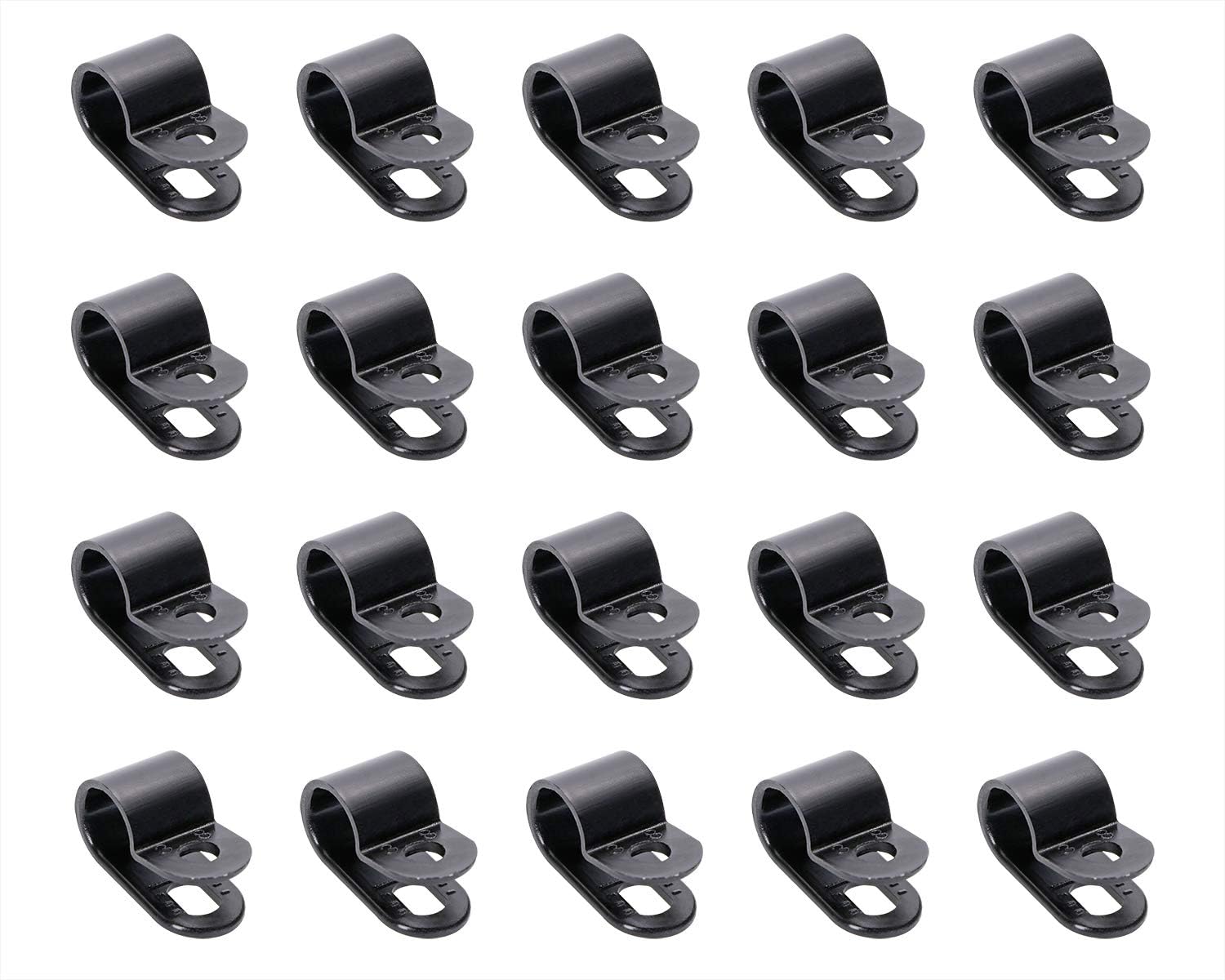 Shapenty Nylon Screw Mounting R Type Cable Clips Clamp Fastener Plastic ...