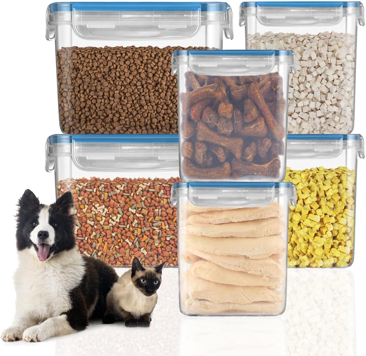 Amazon.com: kathson 6 Pcs Dog Food Storage Container Airtight Pet Food ...