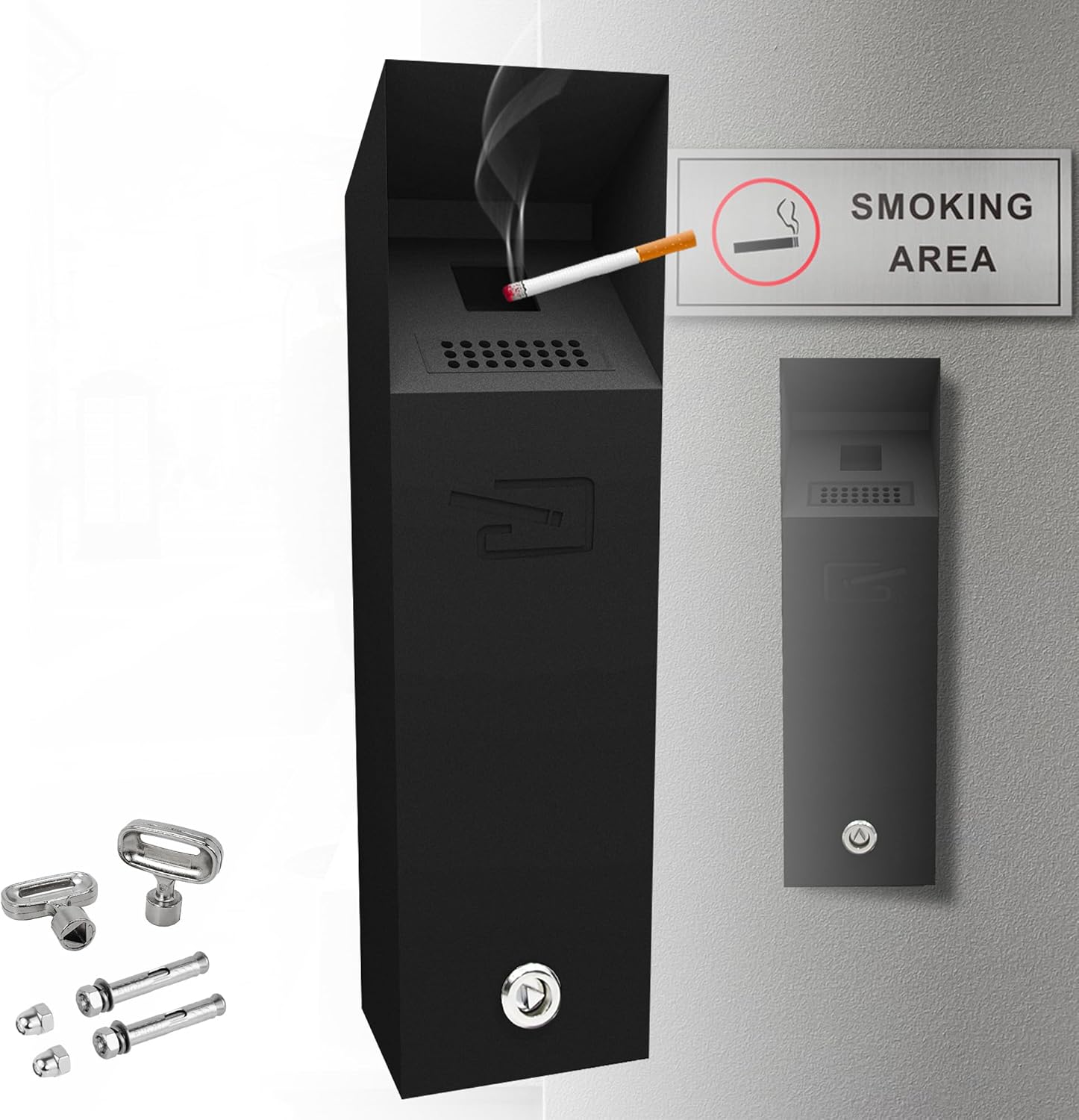 guanpin Wall Mounted Cigarette Bin,Cigarette Ashtray,Wall Mounted ...