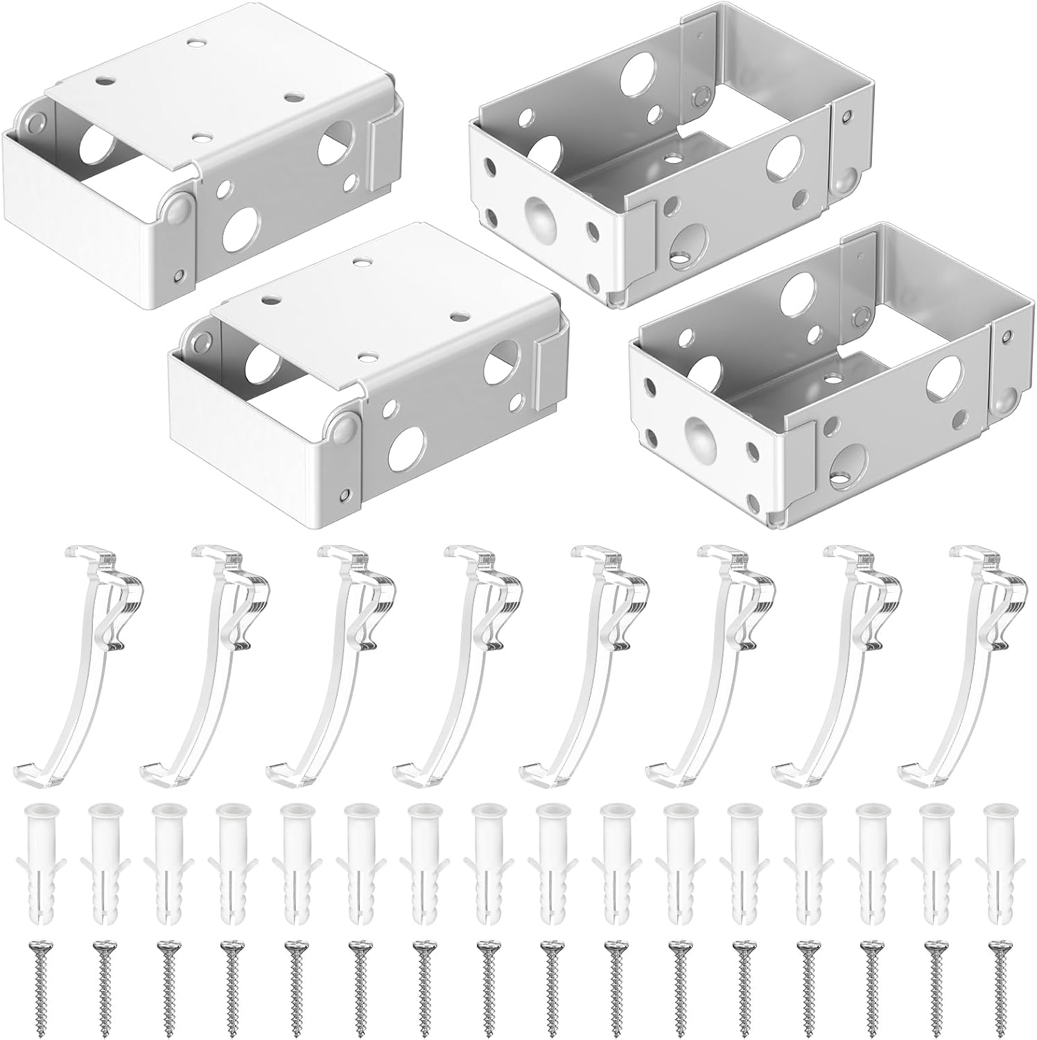 Amazon.com: Blind Brackets and Valance Clips, 4 Pack Box Mounting ...