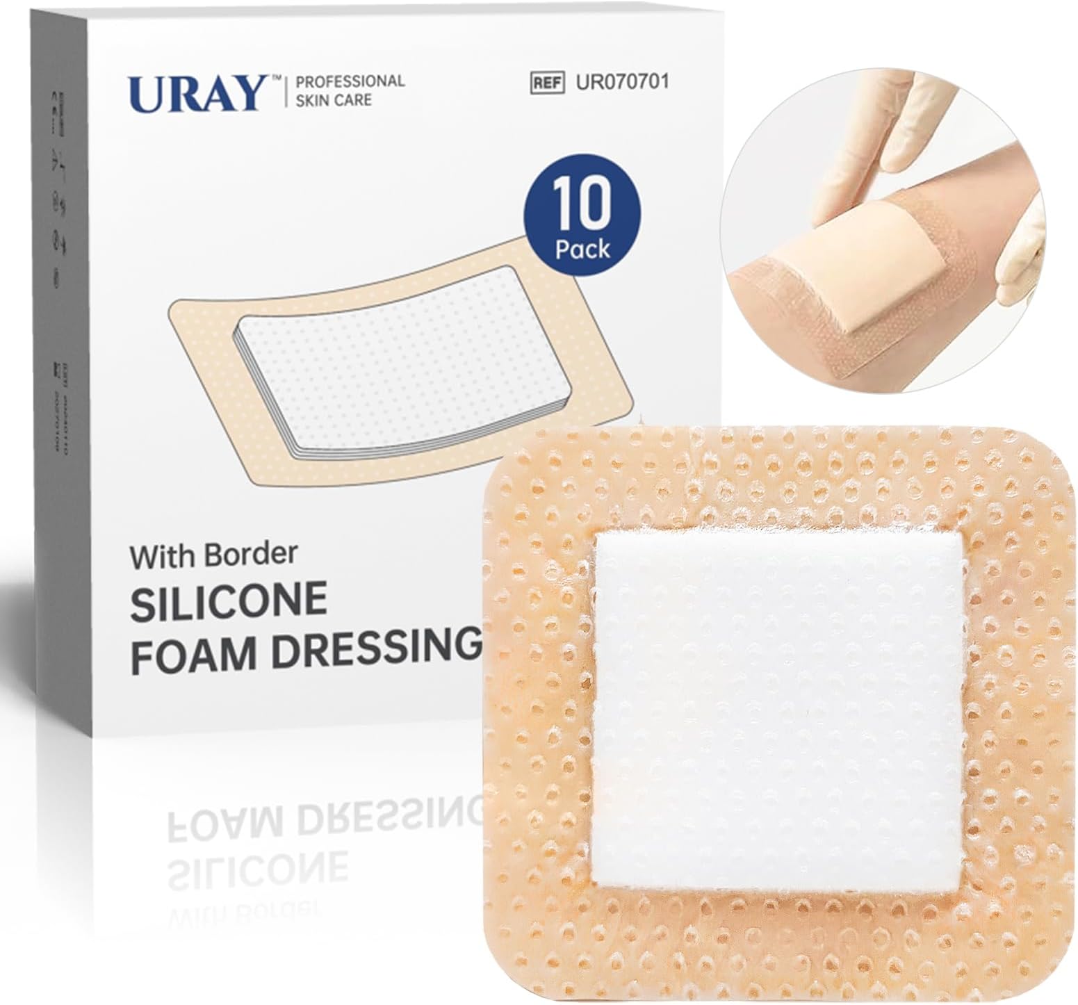 Amazon.com: URAY Silicone Foam Dressing with Border, 10 Pack Gentle ...