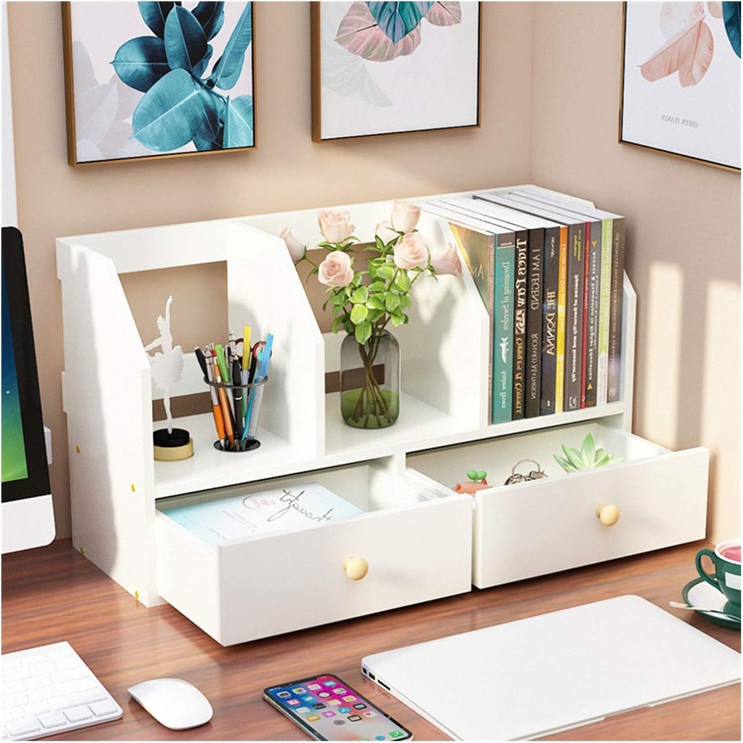 Amazon.de: cradling Bücherregal 2-Shelf Desktop-Bücherregal mit 2 ...