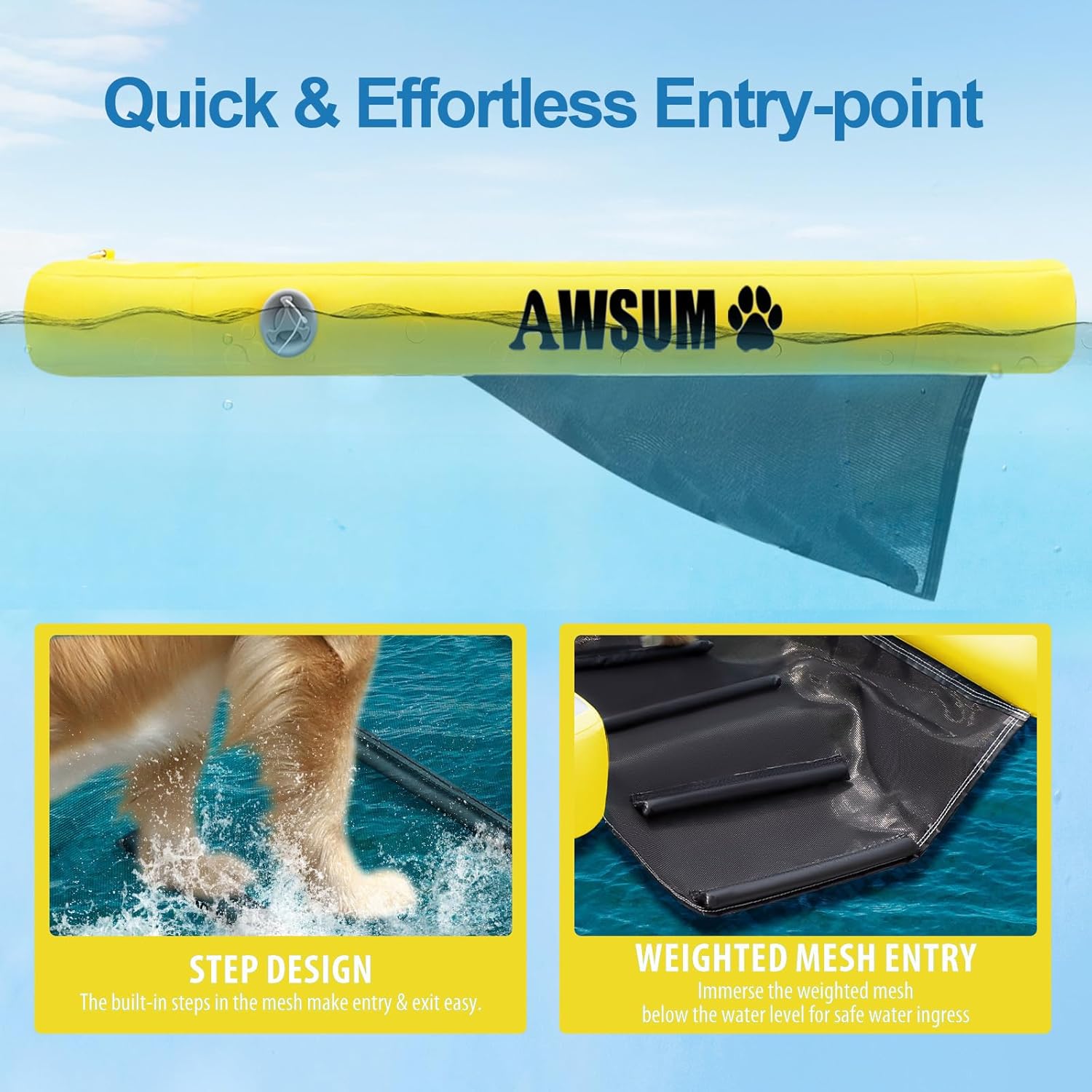 AWSUM Inflatable Dog Water Ramp Pool Float Floating Ramps for Dogs On ...