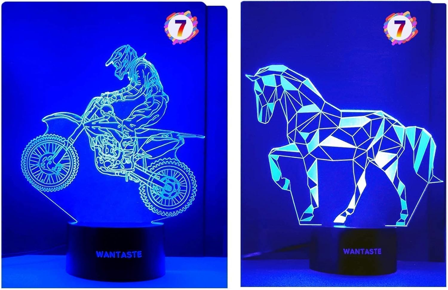 WANTASTE 3D Motocross Lamp Bundle with Horse Lamp - Amazon.com
