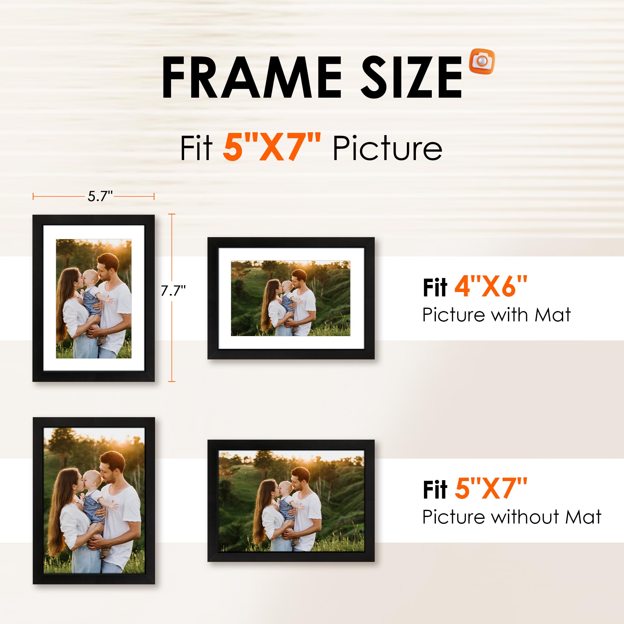Snapklik.com : FIXSMITH 5x7 Picture Frame Set Of 2, Photo Frame